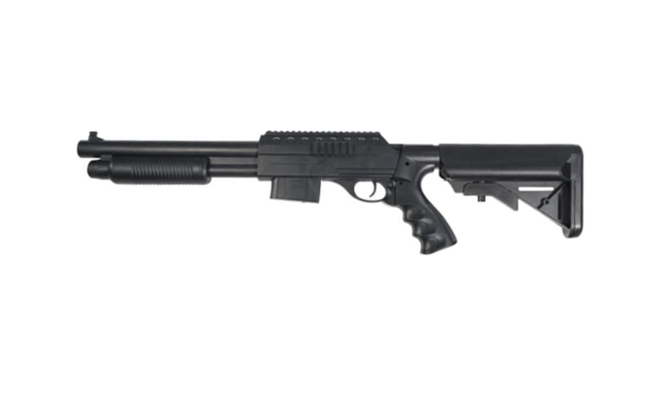 Cccp m870 custom tactical pump action shotgun (ris – black – m4 stock ...